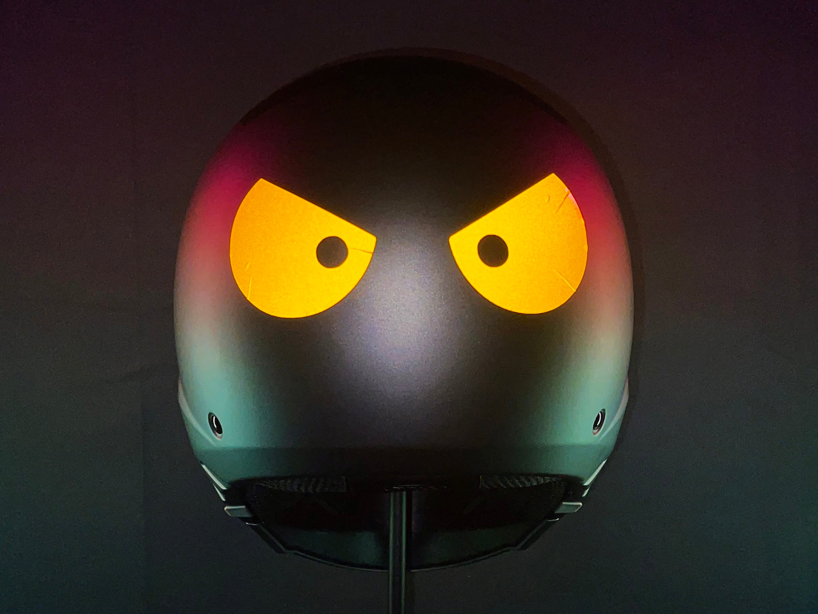 Valueviz Reflective Die Cut Evil Eyes (Design 8) Motorcycle Helmet Sti ...