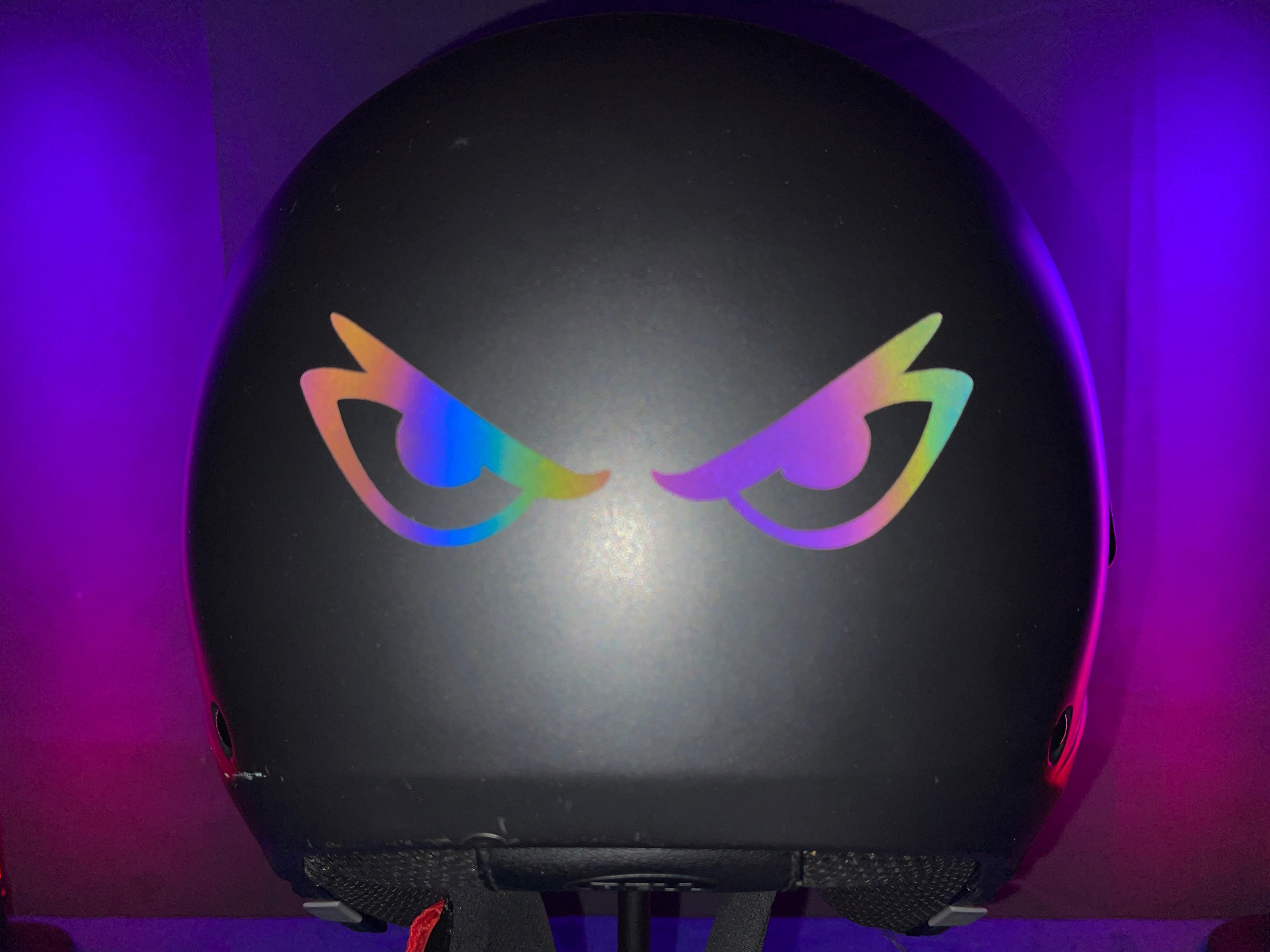 Reflective Rainbow Bright Evil Eyes Motorcycle Helmet Stickers Design ...
