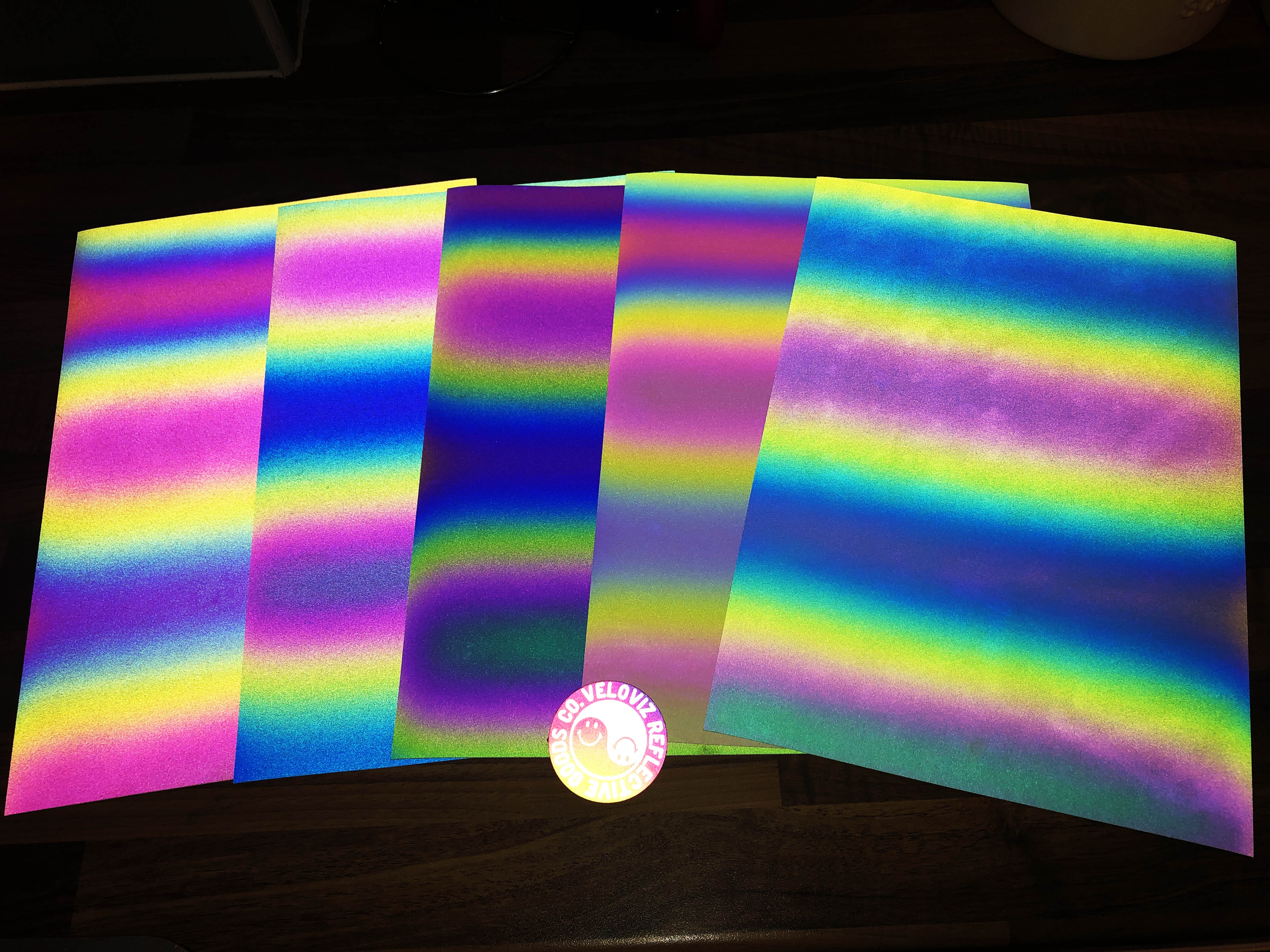 Rainbow Bright Reflective Self Adhesive Sheets – Veloviz Reflective ...